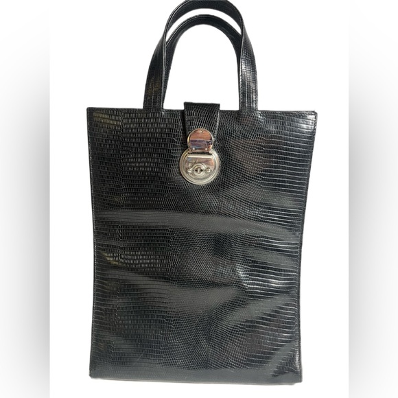 Susan Gail | Bags | Susan Gail Vintage Snakeskin Black Rectangular ...